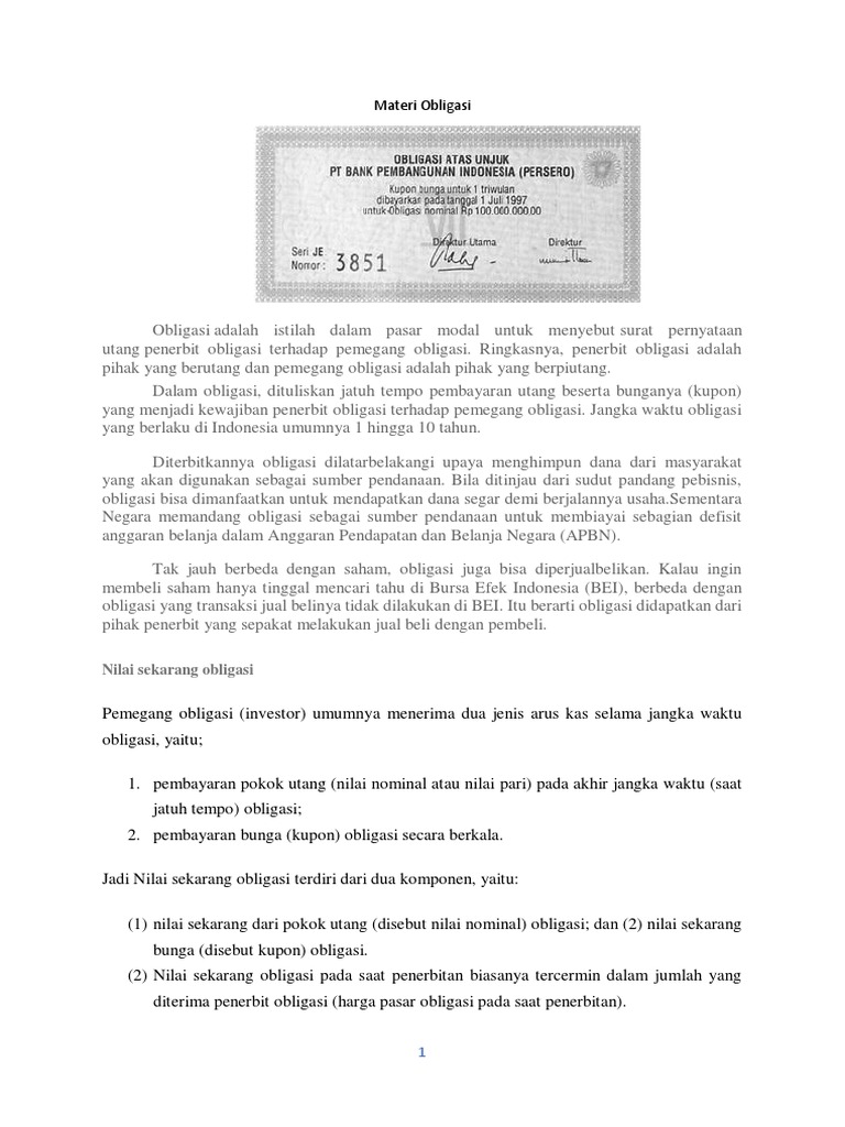 Contoh dan Penilaian Obligasi Terbaru | PDF | Pengelolaan Keuangan & Uang