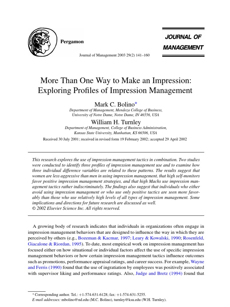 More Than One Way To Make An Impression: Exploring Profiles of ...