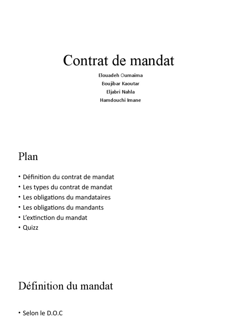 Comprendre le contrat de mandat | PDF | Justice | Crime et violence
