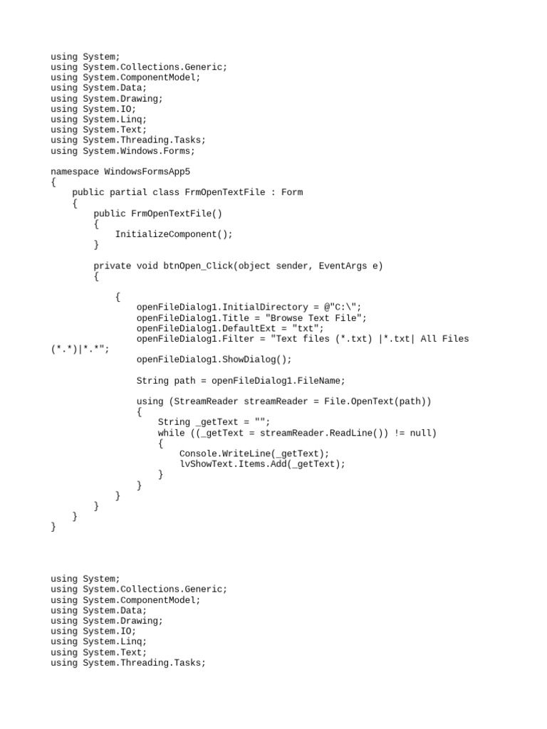 Open and Read Text File in C | PDF | Filename | Text File