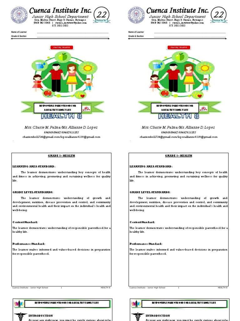 HEALTH 8 - Module 2.2 | PDF | Pneumonia | Parenting