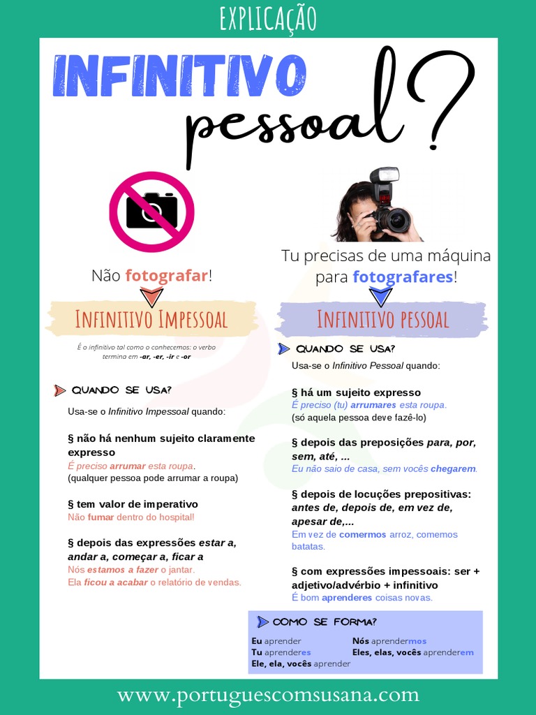Infinitivo Impessoal e Pessoal | PDF | Portugal | Assunto (gramática)