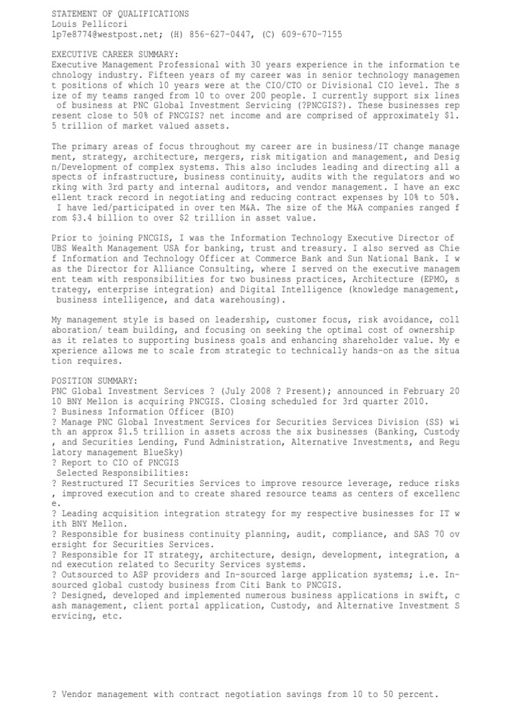 CIO/CTO | PDF | Ubs | Mergers And Acquisitions