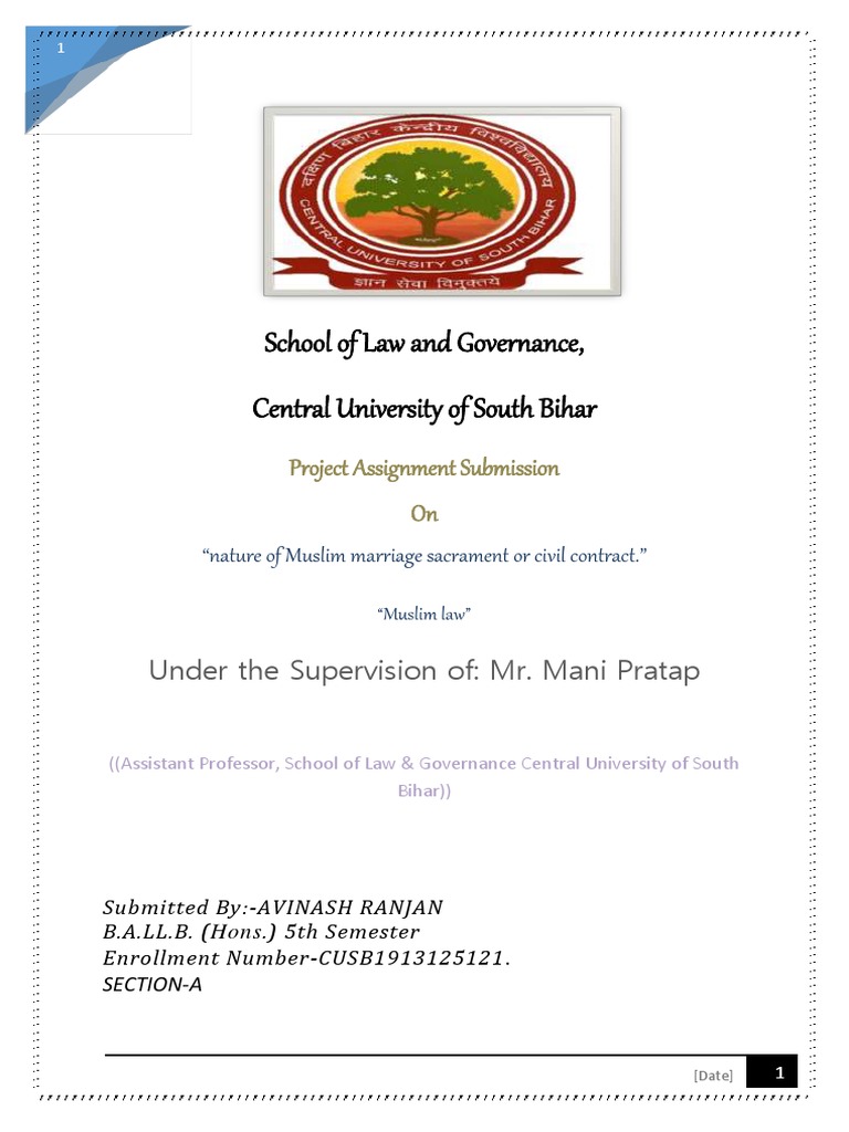 Nature of Muslim Marriage: Sacrament or Civil Contract | PDF | Marriage | Social Institutions
