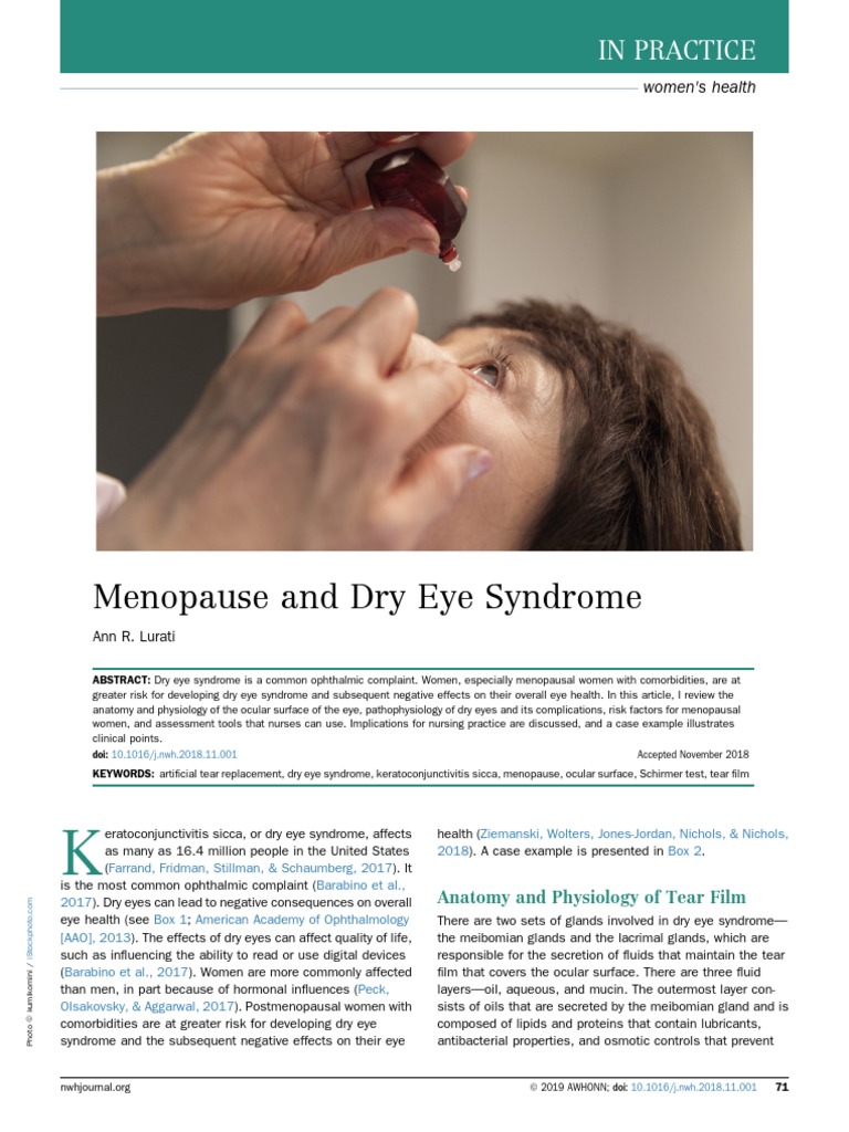 Menopause and Dry Eye Syndrome | PDF | Estrogen | Human Eye
