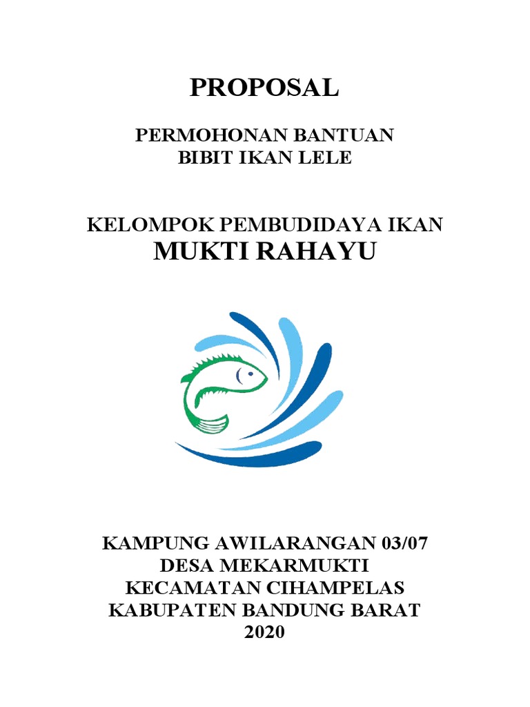 Proposal Permohonan Bibit Ikan Lele Mukti Rahayu | PDF