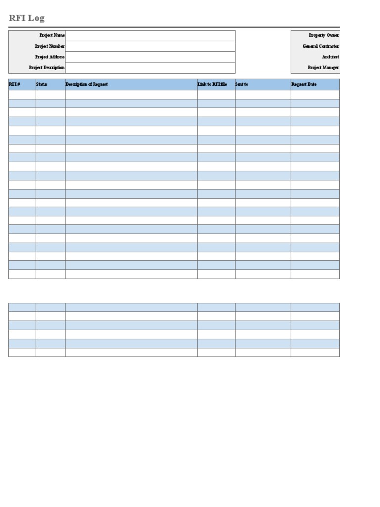 RFI Log For Construction | PDF