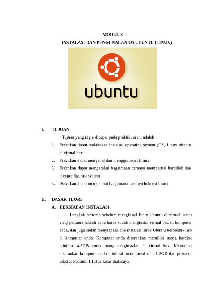 CARA INSTAL DAN KENAL UBUNTU | PDF