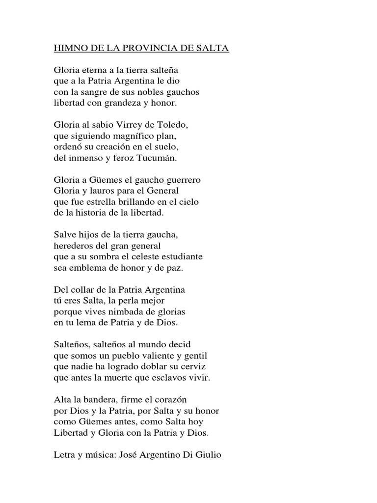 Himno de Salta | PDF