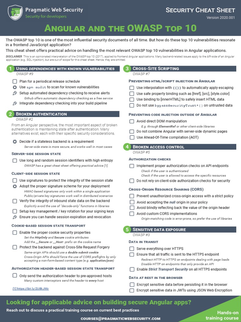 Angular Security Cheat Sheet | PDF | Http Cookie | Computer Security