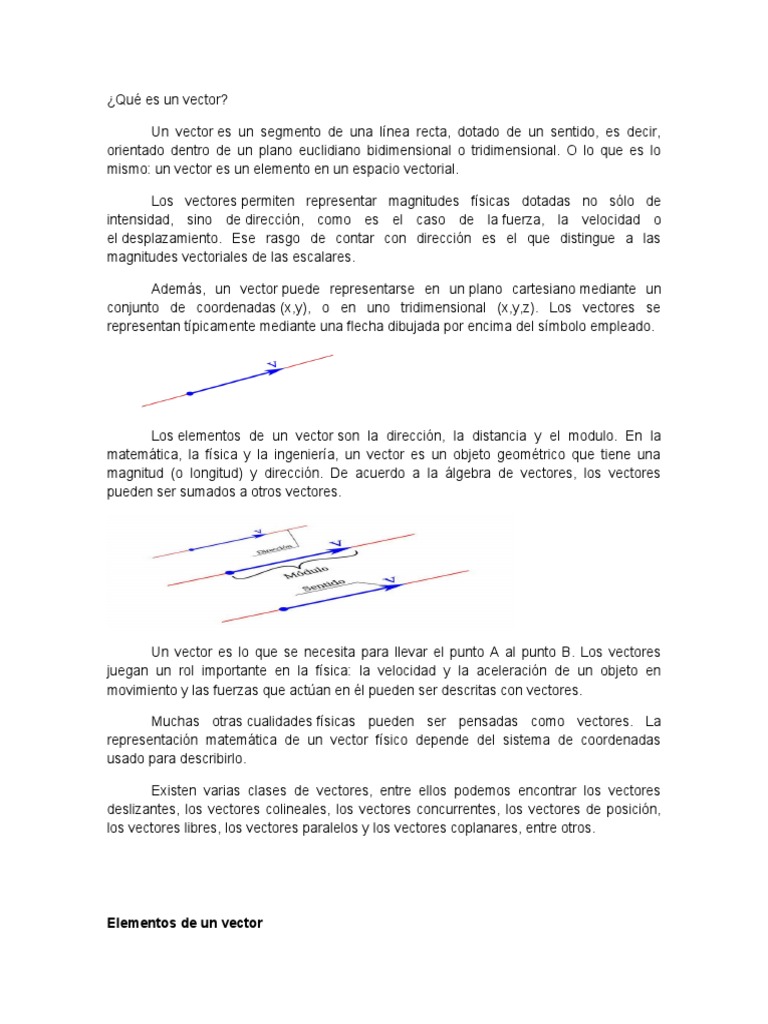 Qué Es Un Vector | PDF | Vector Euclidiano | Espacio vectorial