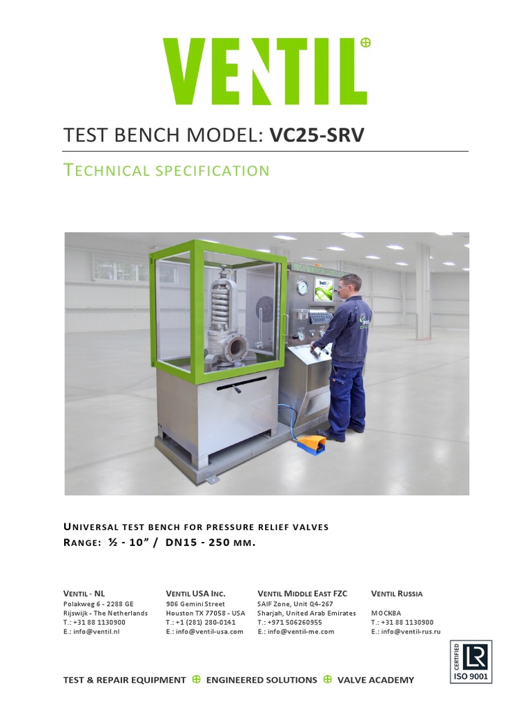 Test Bench VC25-SRV | PDF | Valve | Manufactured Goods