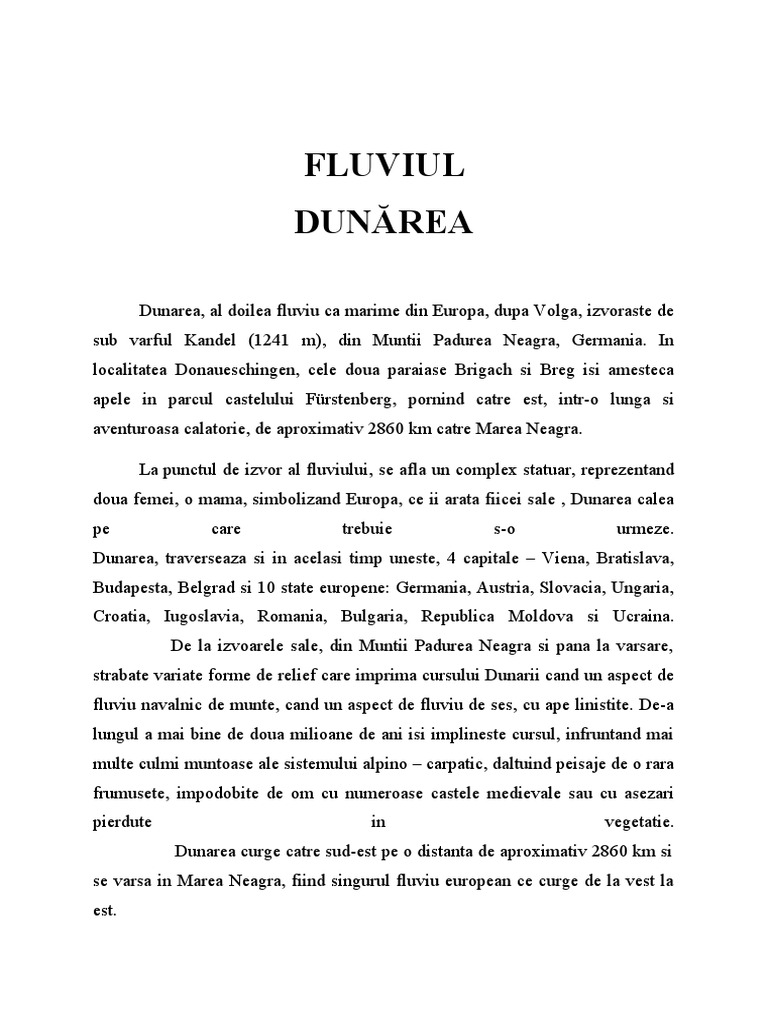 Fluviul Dunarea | PDF