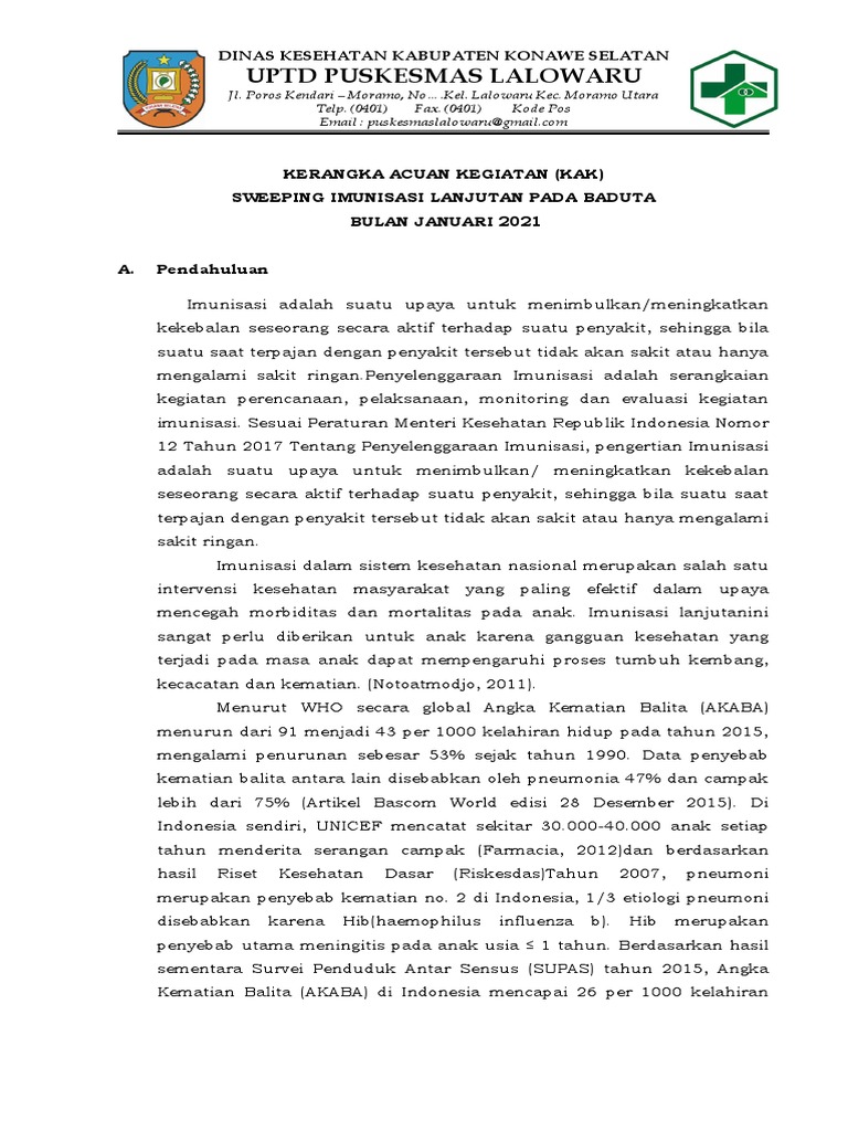 Kak Sweping Imunisasi Baduta | PDF
