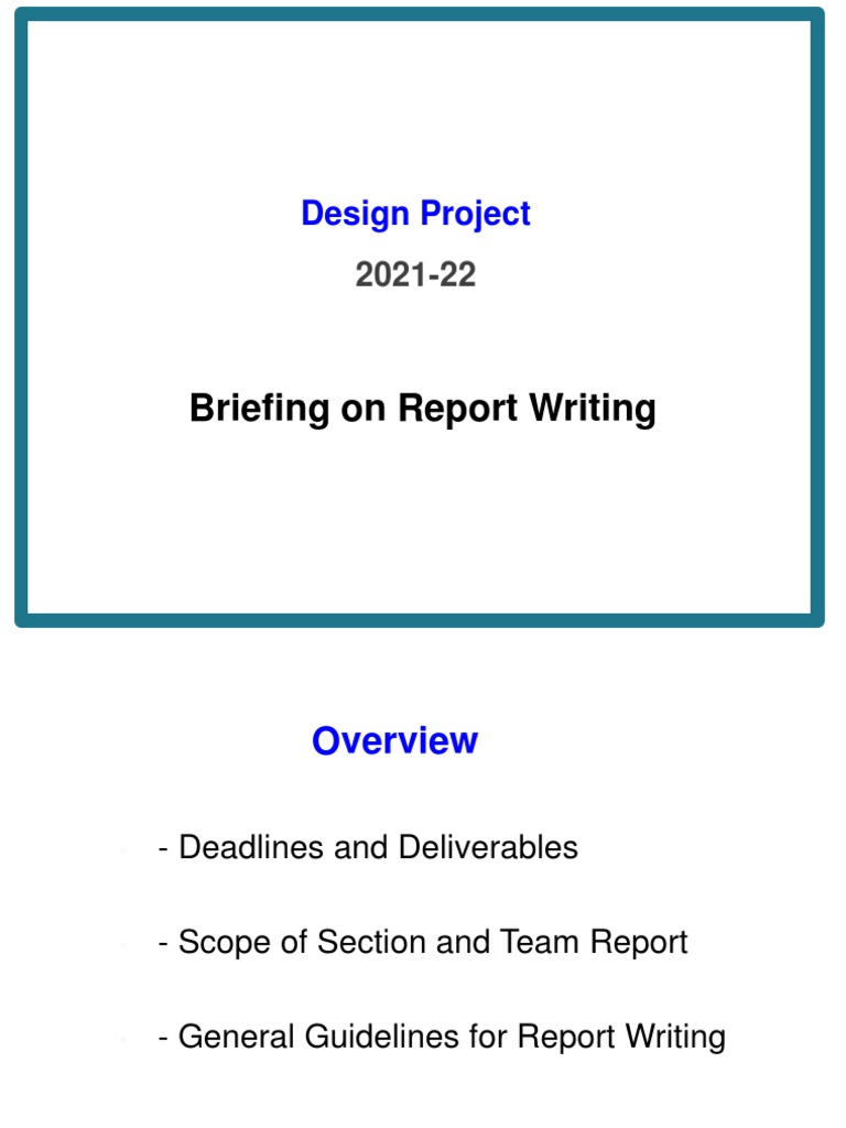 Design Project - Report Writing | PDF | Sustainability | Design