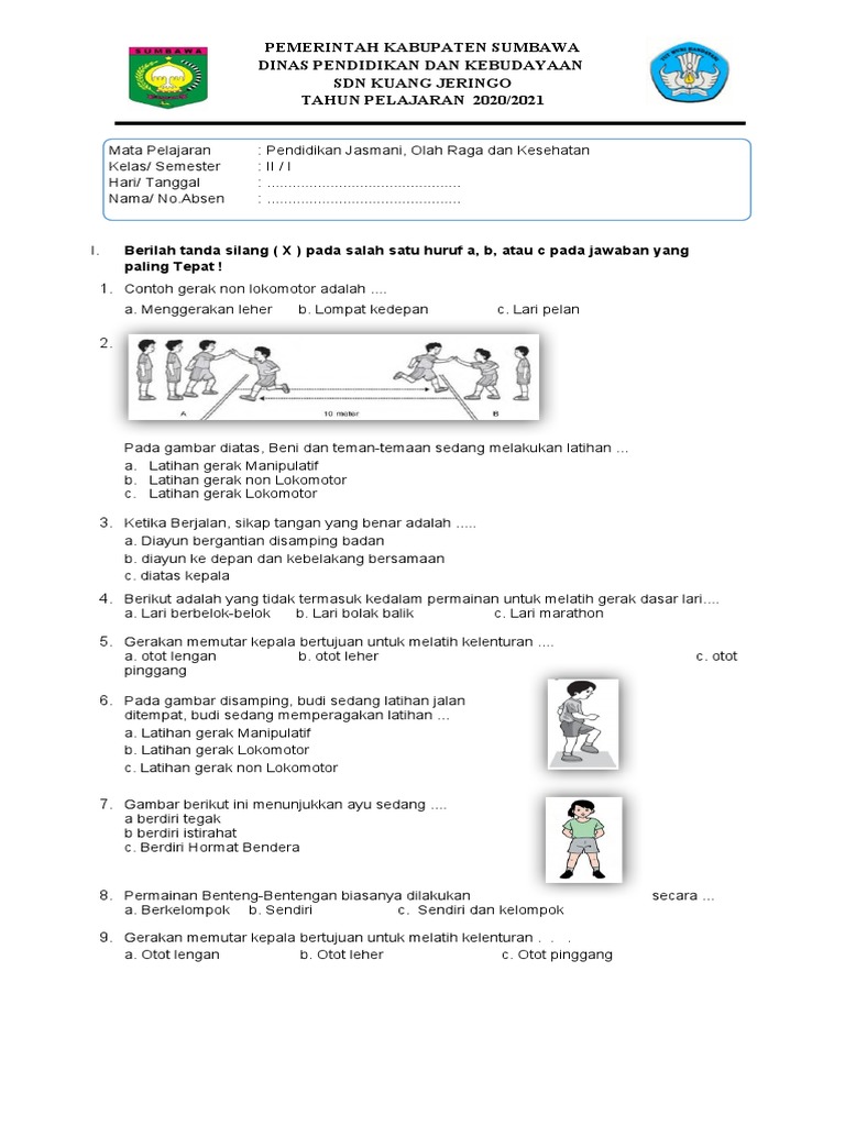 Soal PAS PJOK Kelas 2 | PDF