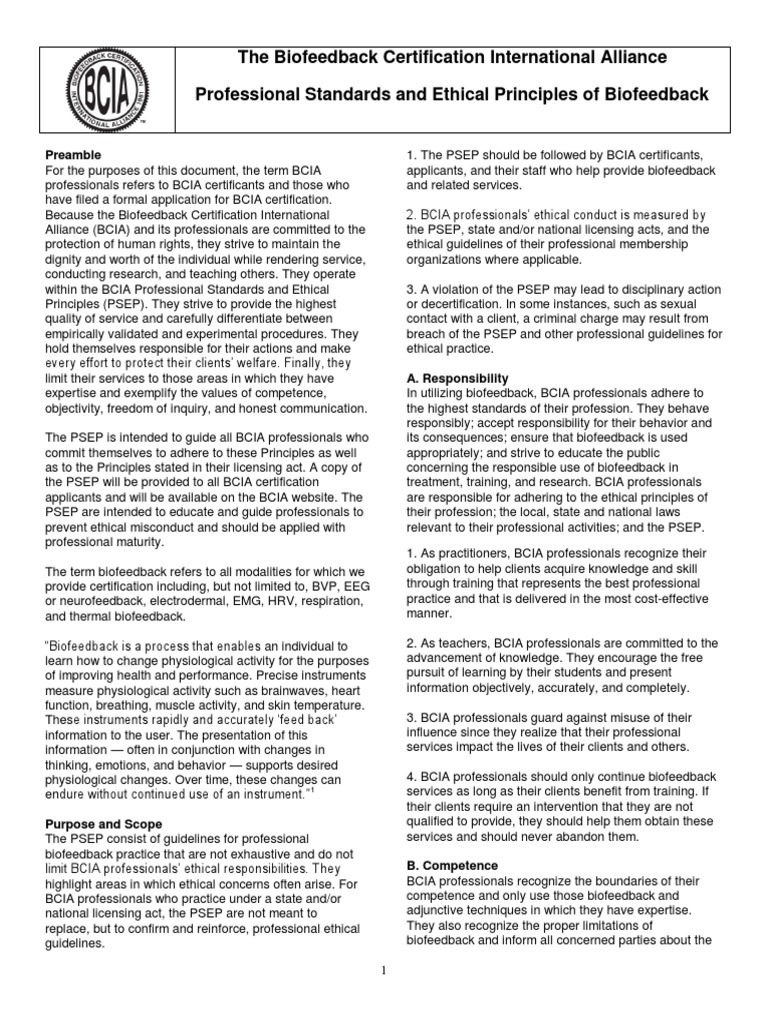 10R_ProfessionalStandardsAndEthicalPrinciplesofBiofeedback | PDF ...