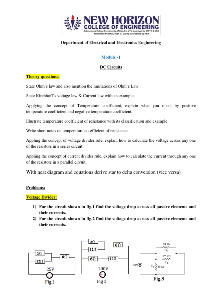 Basic Electrical Engineering Question Bank-21EEE15A | PDF | Series And ...