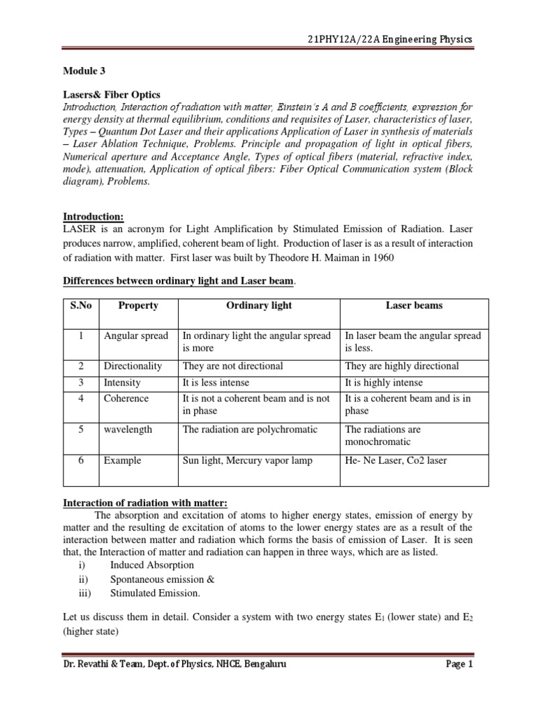 Engineering Physics Module - 3 | PDF