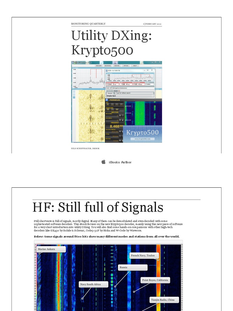 Utility Dxing: Krypto500: Monitoring Quarterly 1 | PDF | Radio | Software Defined Radio