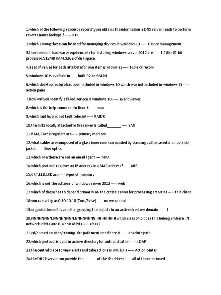 Tcs Cbo Answers | PDF | Domain Name System | Computer Network