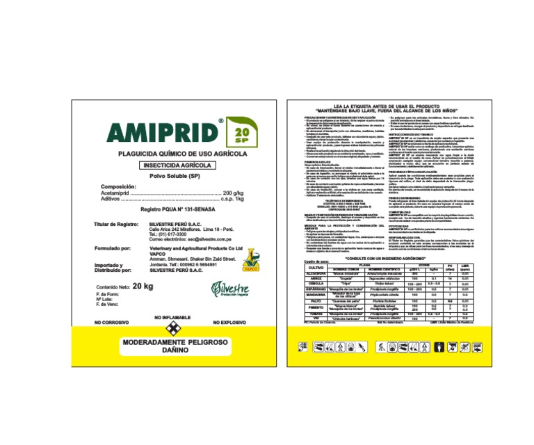 AMIPRID X 20 KG | PDF | Agua | Pesticida
