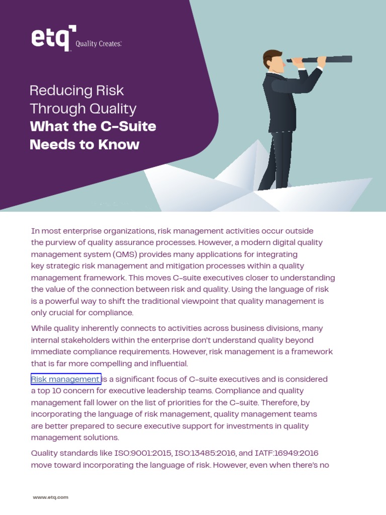 Reducing Risk Through Quality: How a Modern QMS Connects Risk and ...