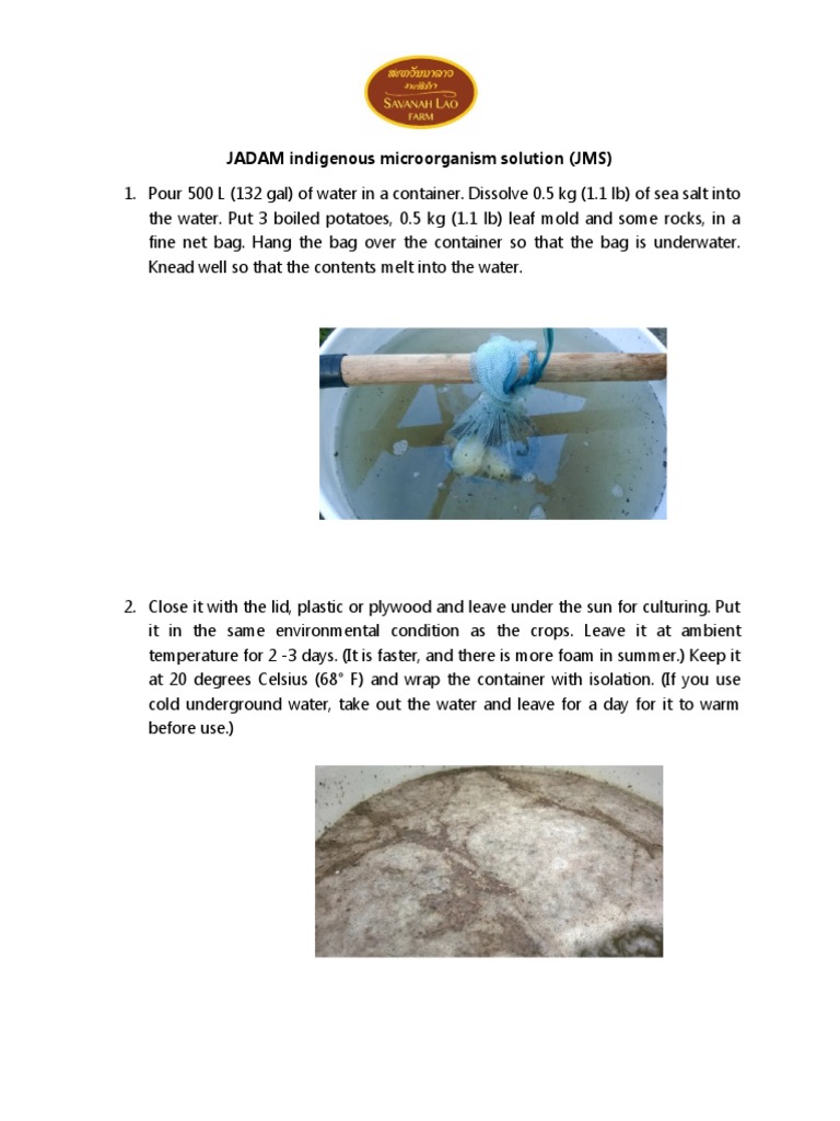 JADAM Microbial Solution Recipe Guide | PDF | Water | Distillation