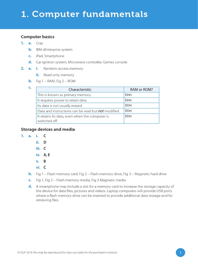 Csec It Work Book Answers 01 | PDF | Computer Data Storage | Read Only ...