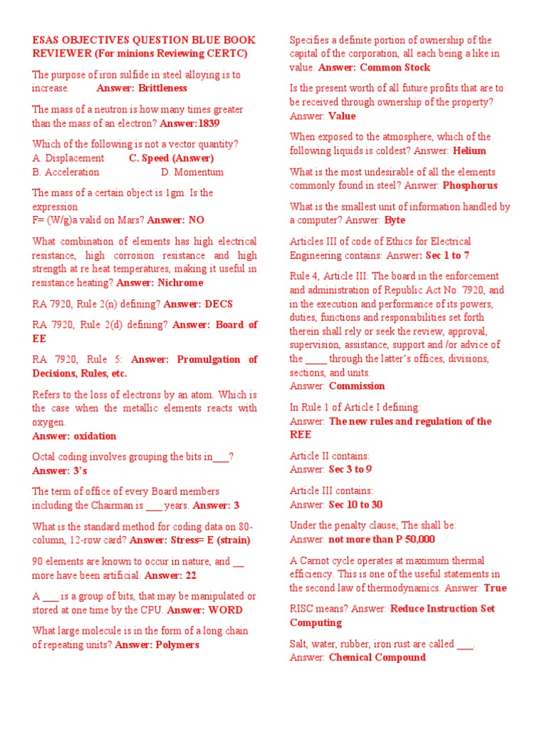 Blue Book Esas Terms | PDF