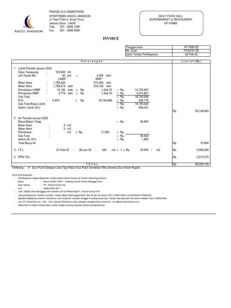 Invoice Utilities & MF | PDF