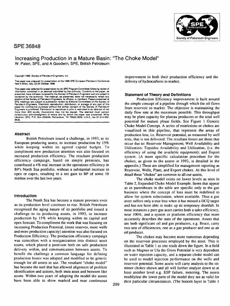 Increasing Production in a Mature Basin: Applying the 'Choke Model' as ...