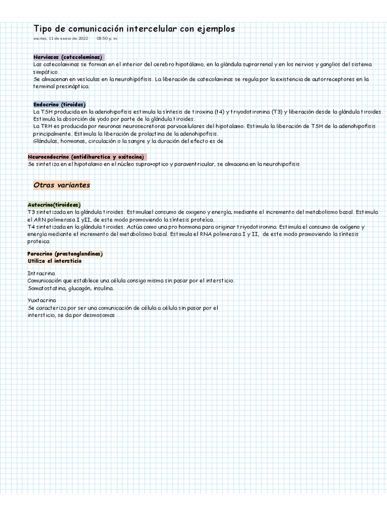 Tipos de Comunicación Hormonal y Efectos | PDF