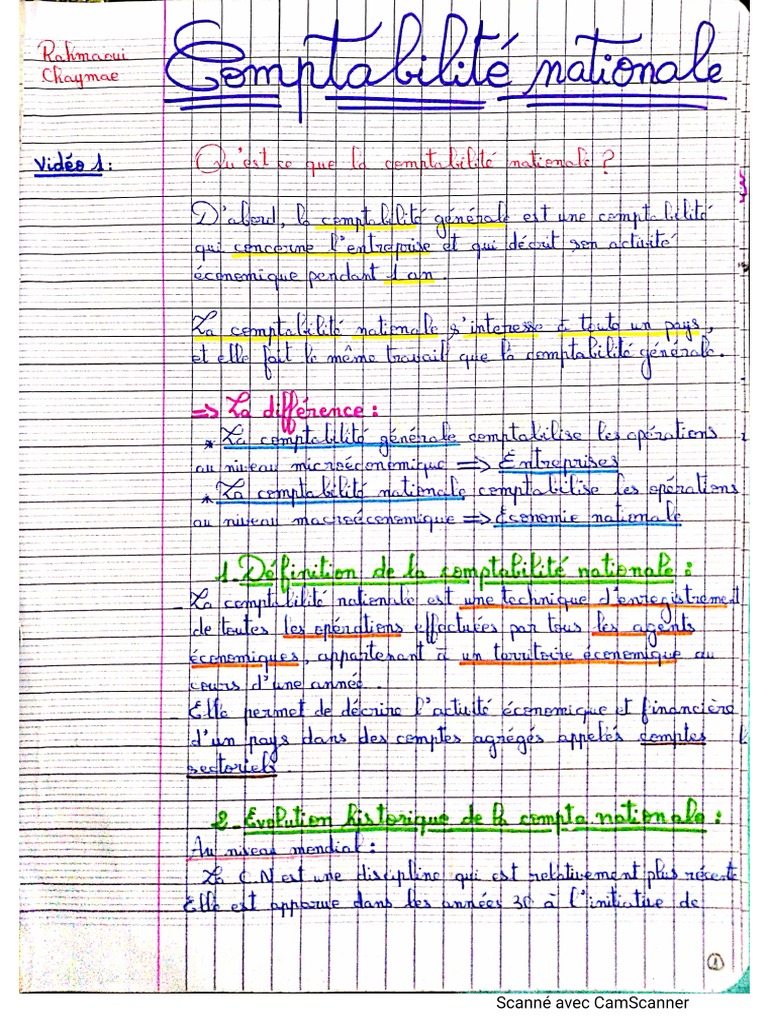 Comptabilité Nationale s5 M.Zeamari | PDF