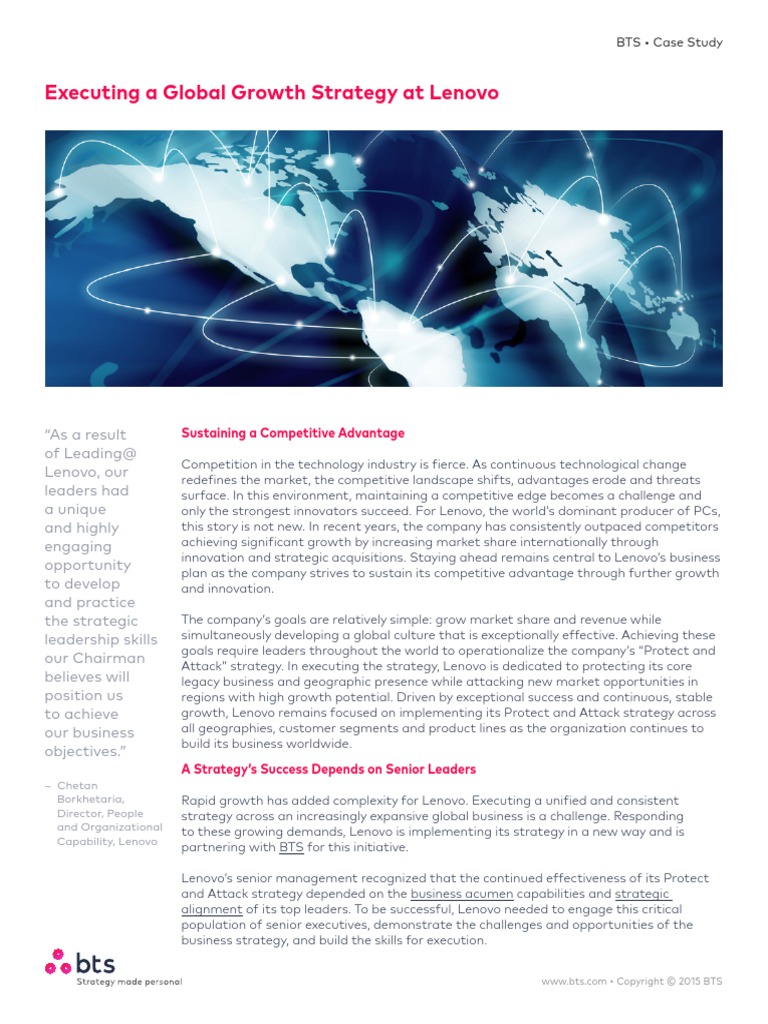 BTS Strategy Execution Lenovo Case Study - 1 | Download Free PDF | Lenovo | Simulation