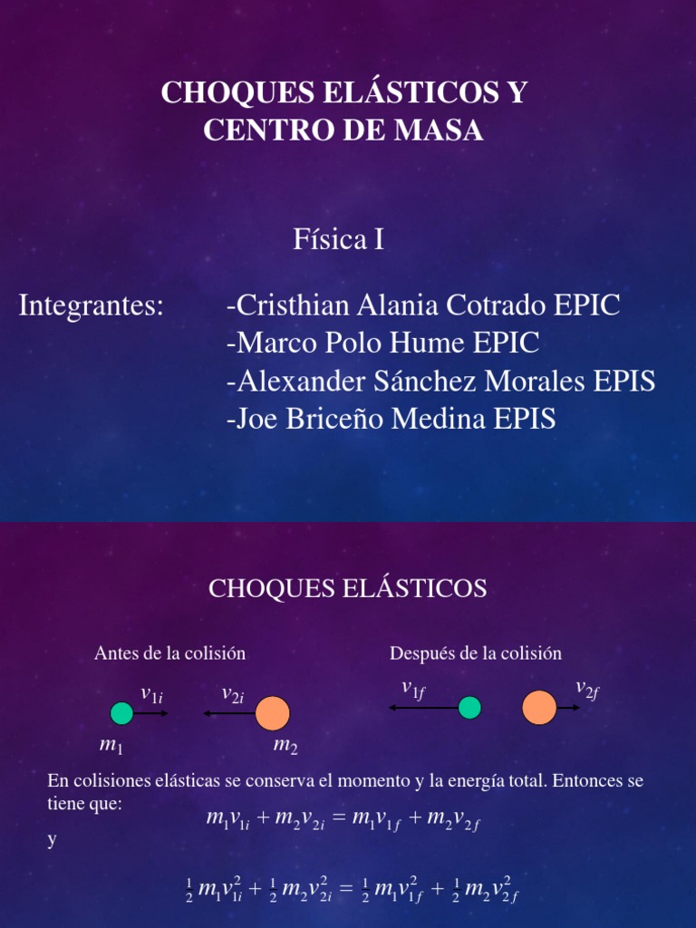 Alexander Sánchez Morales - EPIS-Choques Elásticos y Centro de Masa ...