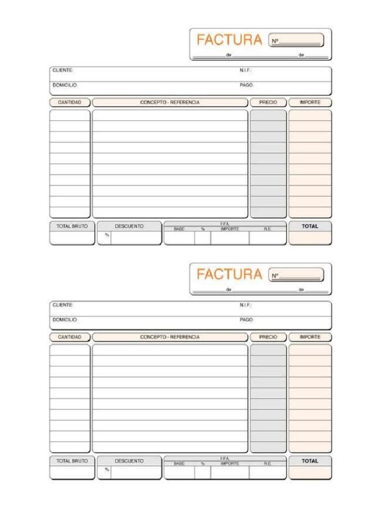Facturas en Blanco | PDF