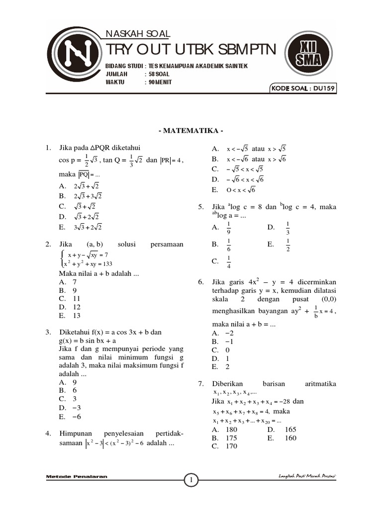 DU159 TKA Saintek | PDF