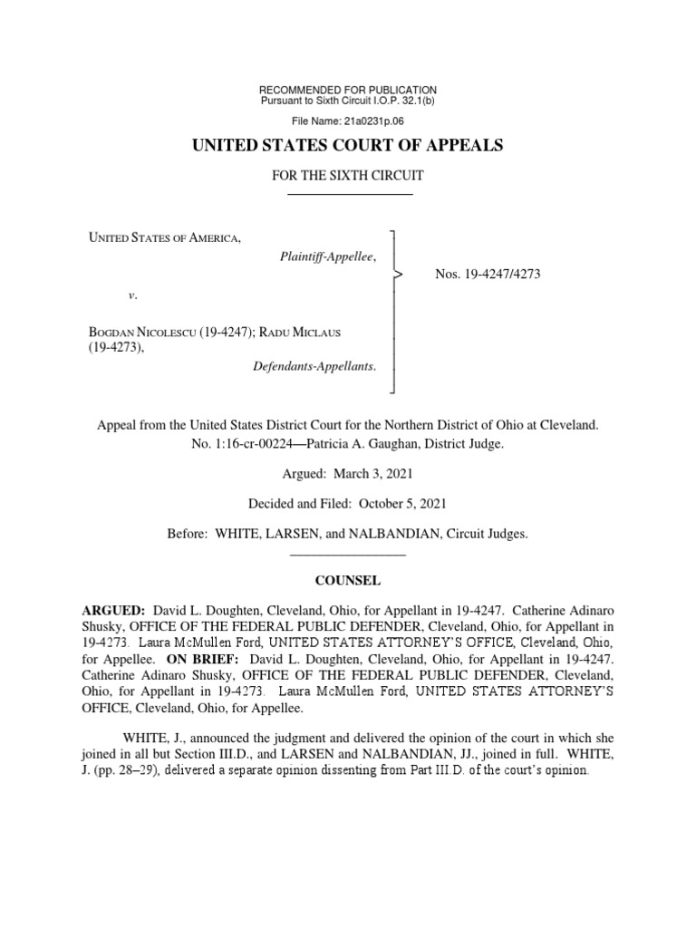 US Court - Radu Miclaus - Bogdan Nicolescu | PDF | United States ...
