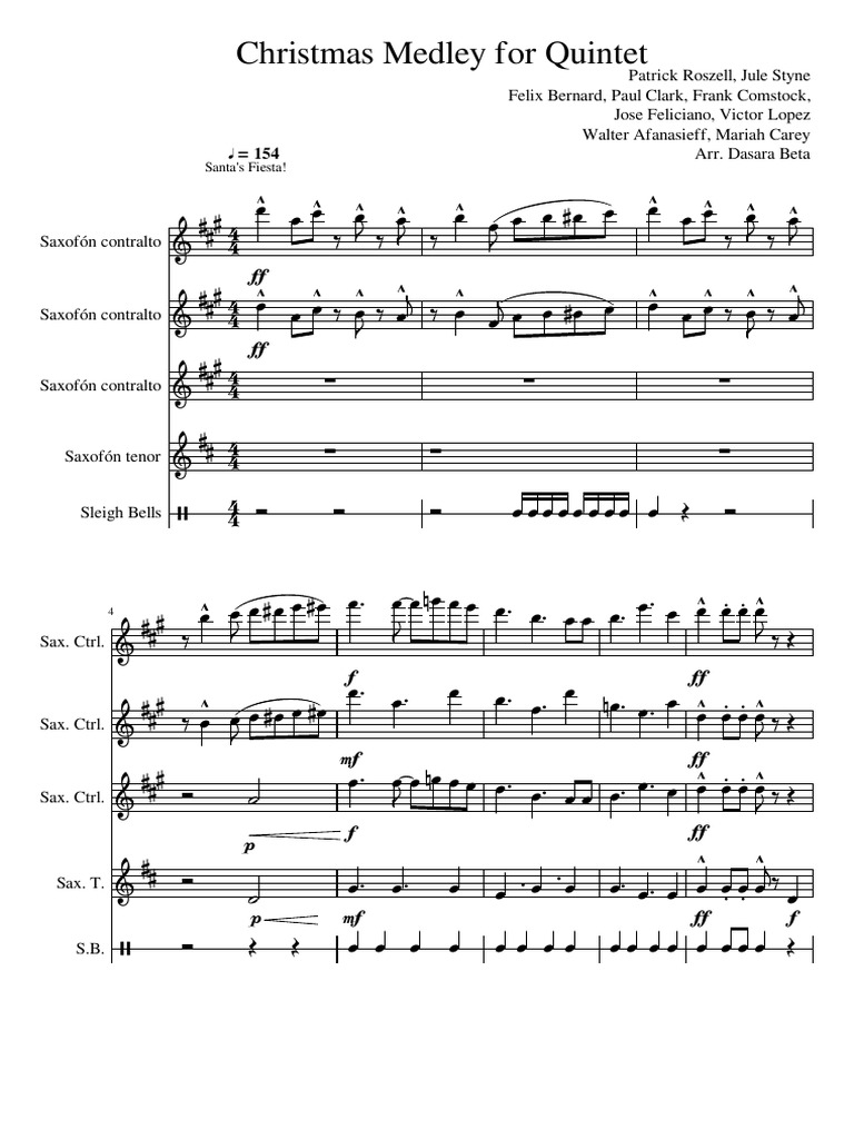 Christmas Medley Cuartet-Partitura - y - Partes | PDF