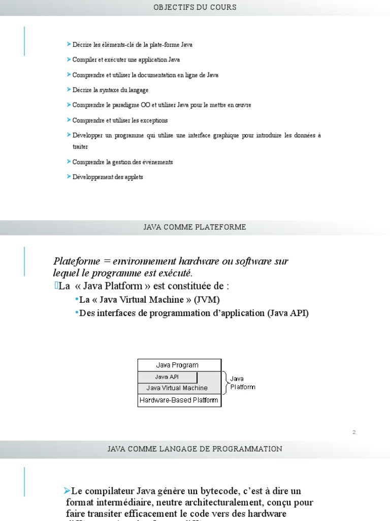 Partie 1 Java | PDF | Classe (informatique) | Java (Langage de programmation)
