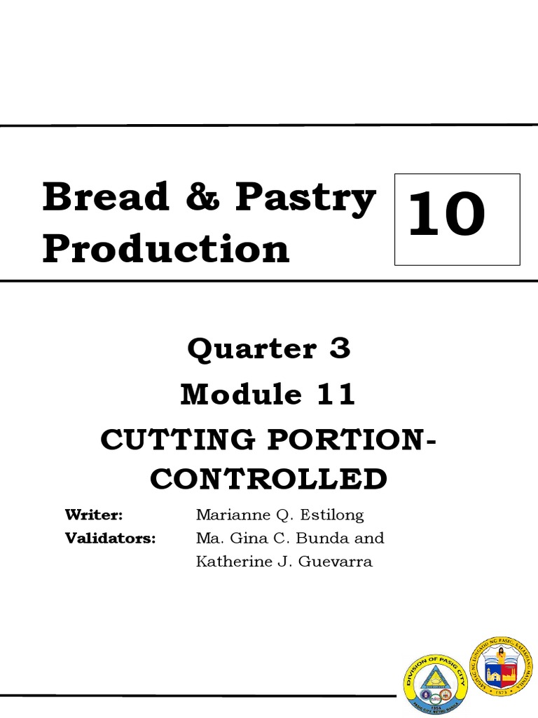 Bread & Pastry Production: Quarter 3 Cutting Portion-Controlled | PDF ...