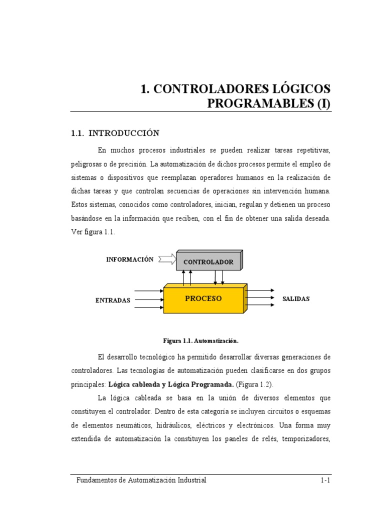 Controladores Lógicos Programables (I) : 1.1. Introducción | PDF ...