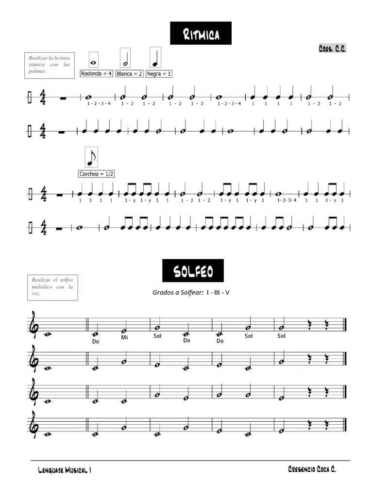 Ritmica-Solfeo 1 | PDF