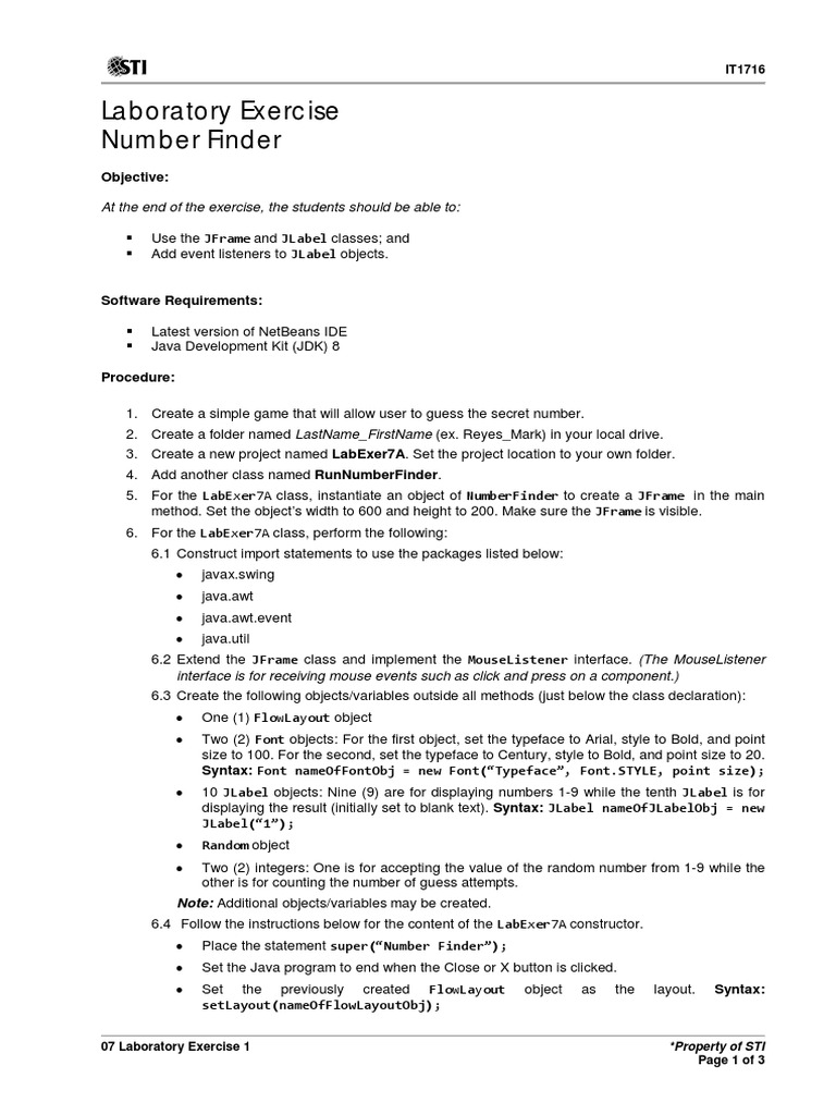 07 Laboratory Exercise 1 | PDF | Computer Science | Systems Engineering