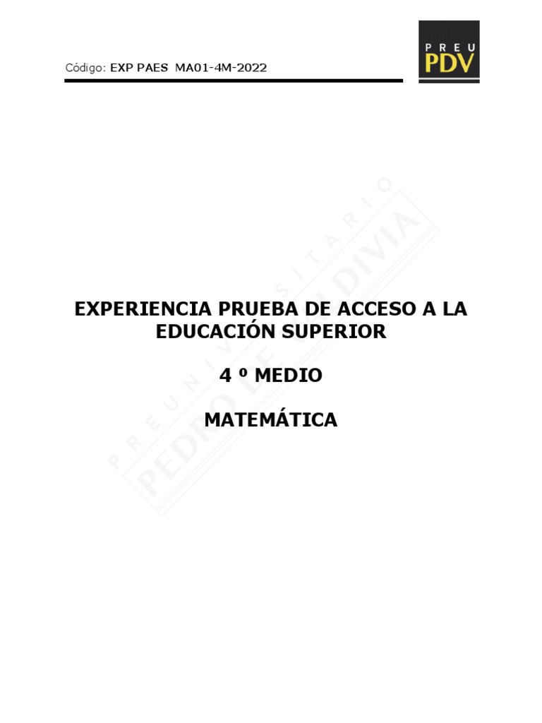 Exp Paes Ma01-4m-2022 V2 | PDF | Grammatical Number