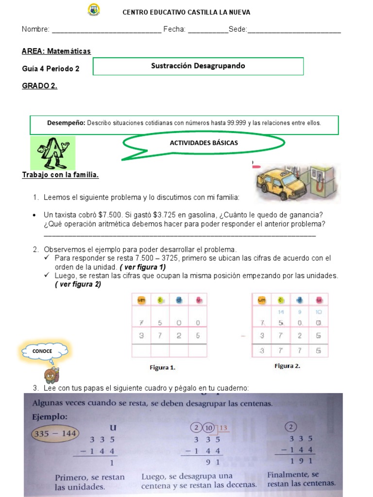 Sustracción Desagrupando para Niños | PDF