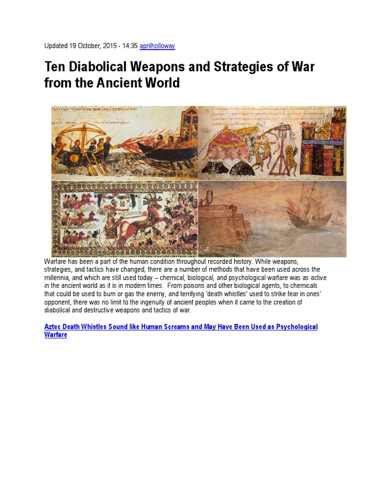 Ten Diabolical Weapons and Strategies of War From The Ancient World ...