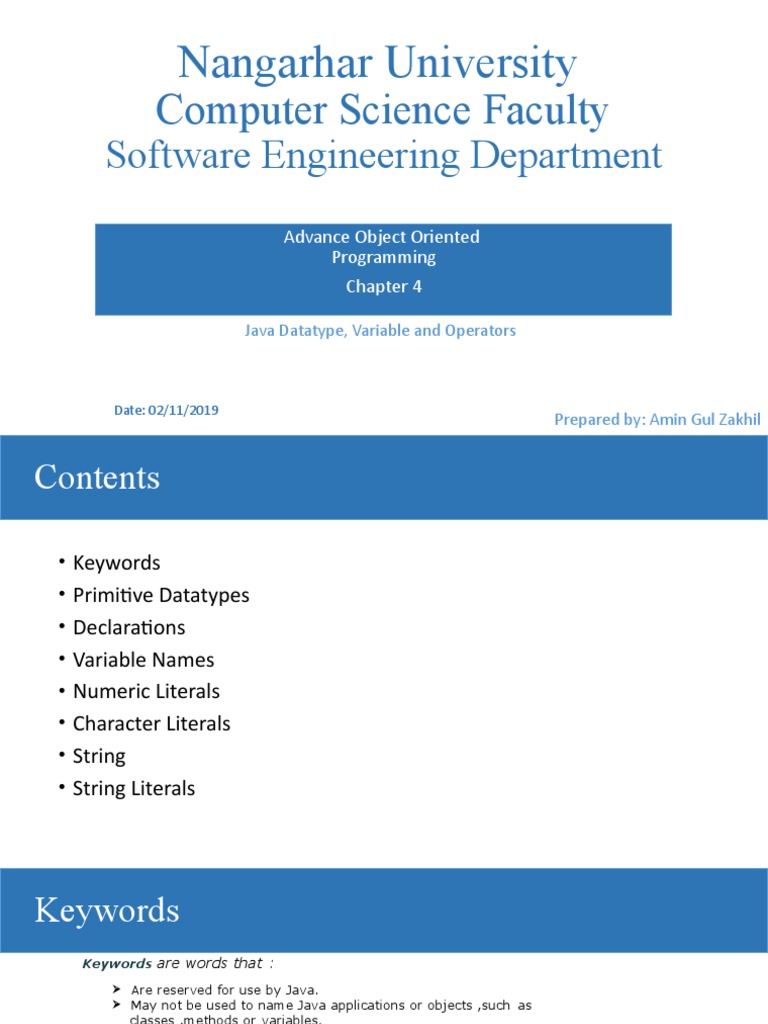 Computer Science Faculty Nangarhar University Pdf Data Type