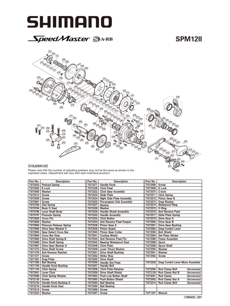 Shimano Speedmaster II SPM12II | PDF | Screw | Gear